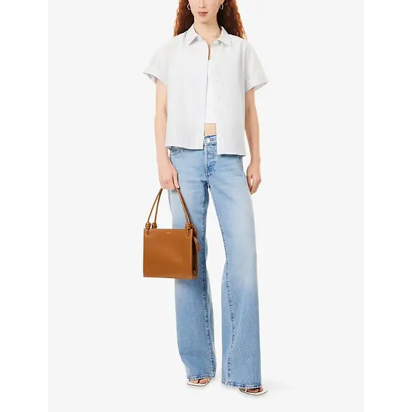 FRAME Cotton And Silk Blend Striped Shirt