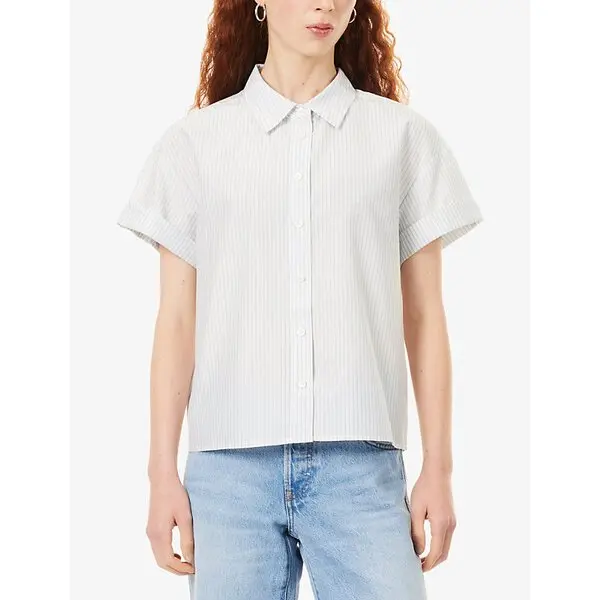 FRAME Cotton And Silk Blend Striped Shirt