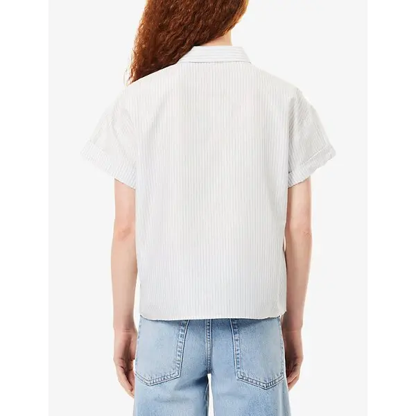FRAME Cotton And Silk Blend Striped Shirt