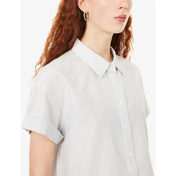 FRAME Cotton And Silk Blend Striped Shirt