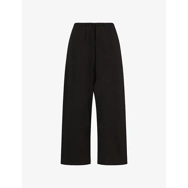 Dissh Scout Barrel-leg Cotton Trousers - Black