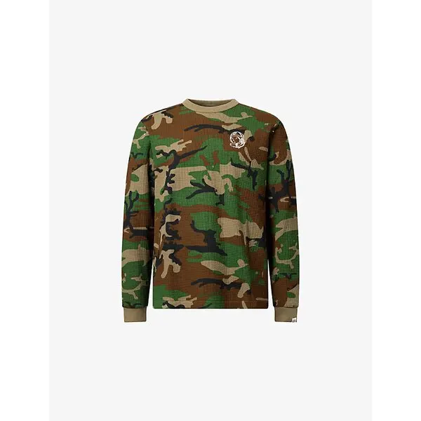 BILLIONAIRE BOYS CLUB Waffle Long-sleeve Cotton-jersey T-shirt - Camo