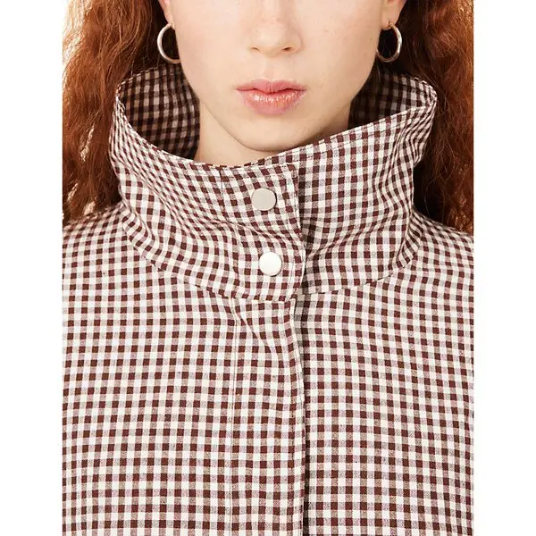 RU & ROCKA Gingham-print Cotton Jacket