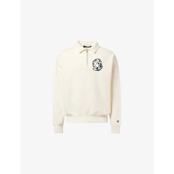 BILLIONAIRE BOYS CLUB Arch Logo Washed Quarter-zip Cotton-jersey Sweatshirt - Ecru
