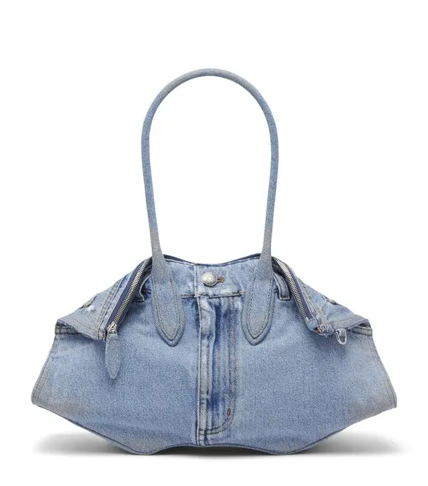 Alexander McQueen Denim Manta Top Handle Bag