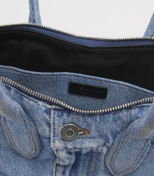 Alexander McQueen Denim Manta Top Handle Bag