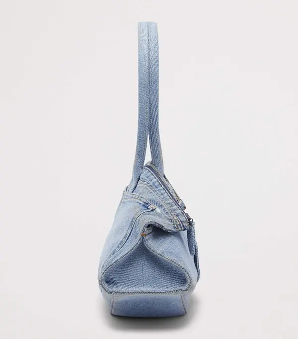 Alexander McQueen Denim Manta Top Handle Bag