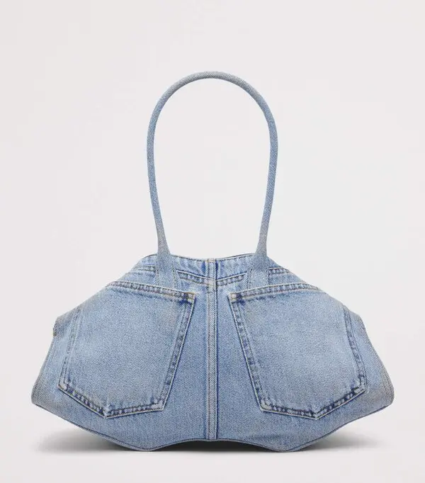 Alexander McQueen Denim Manta Top Handle Bag