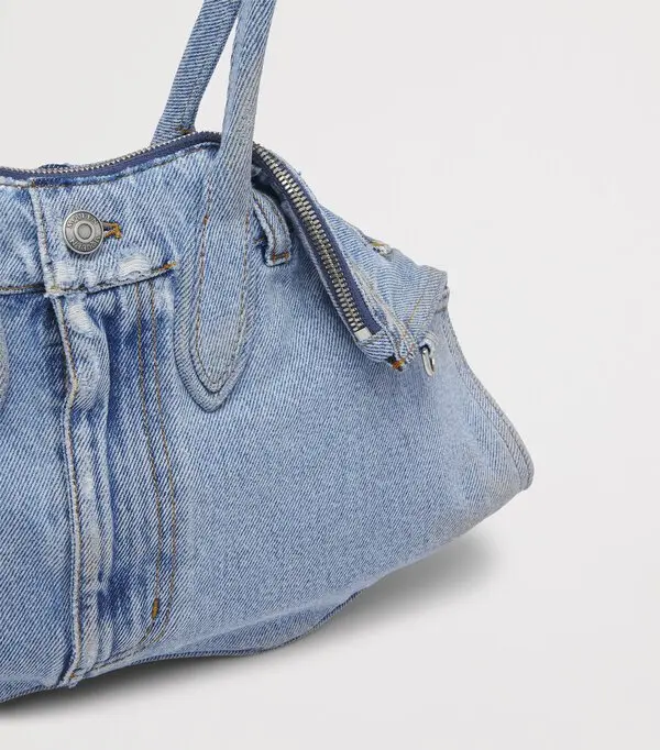 Alexander McQueen Denim Manta Top Handle Bag