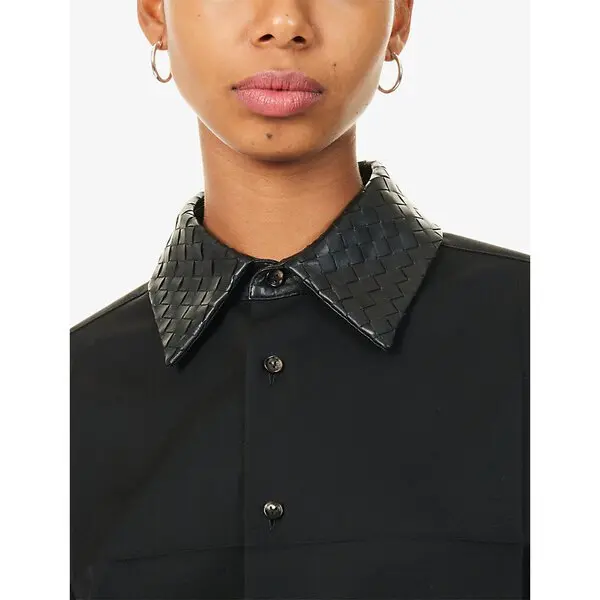 Bottega Veneta Intrecciato-collared Wool Shirt