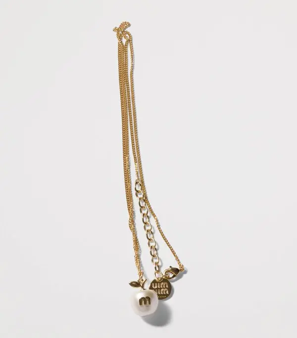 Miu Miu Pearlised Pendant Necklace