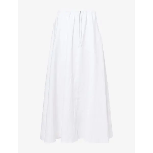 Dissh Ravello High-rise Cotton Midi Skirt - White