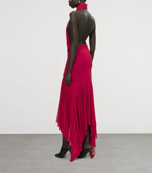 Alexander McQueen Asymmetric Draped Maxi Dress