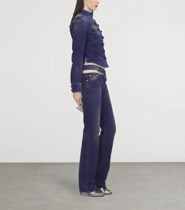 Alexander McQueen Low-rise Bootcut Jeans With Slashed Zip Waistband