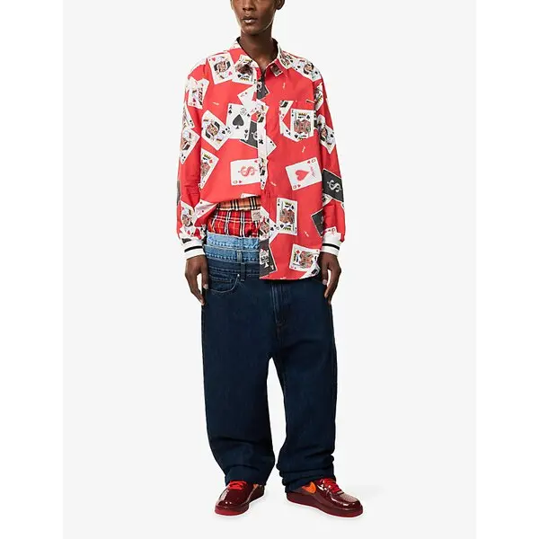 AWGE Cards Motif Long-sleeve Cotton Shirt