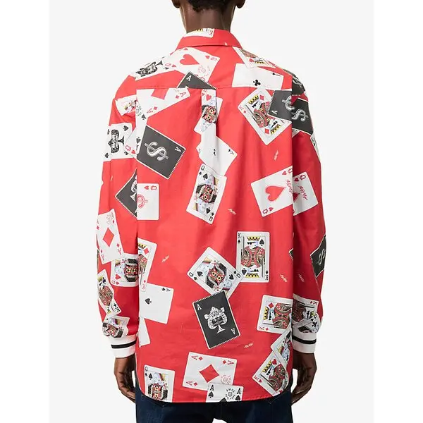 AWGE Cards Motif Long-sleeve Cotton Shirt