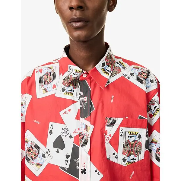 AWGE Cards Motif Long-sleeve Cotton Shirt