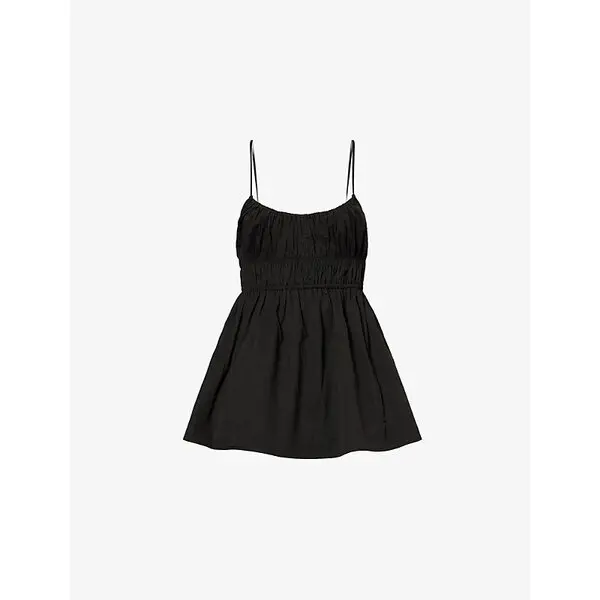 Dissh Zahara Ruched Cotton Top - Black