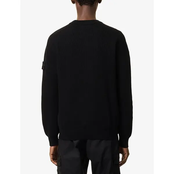 Stone Island Ribbed Compass-badge Cotton Jumper Xxl