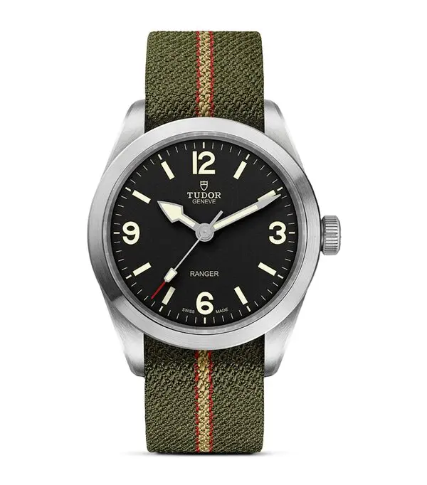 TUDOR Ranger Stainless Steel Watch With Fabric Strap - Black