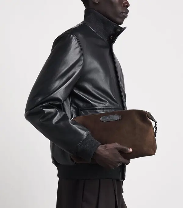 Brioni Cotton Canvas Via Veneto Pouch