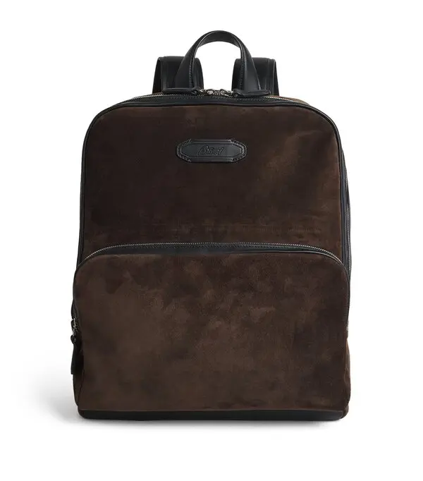 Brioni Suede Calfskin Backpack - Brown