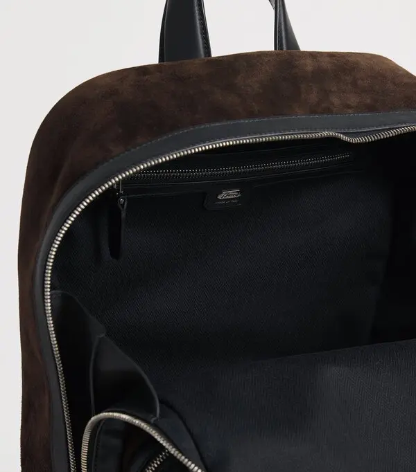 Brioni Suede Calfskin Backpack - Brown