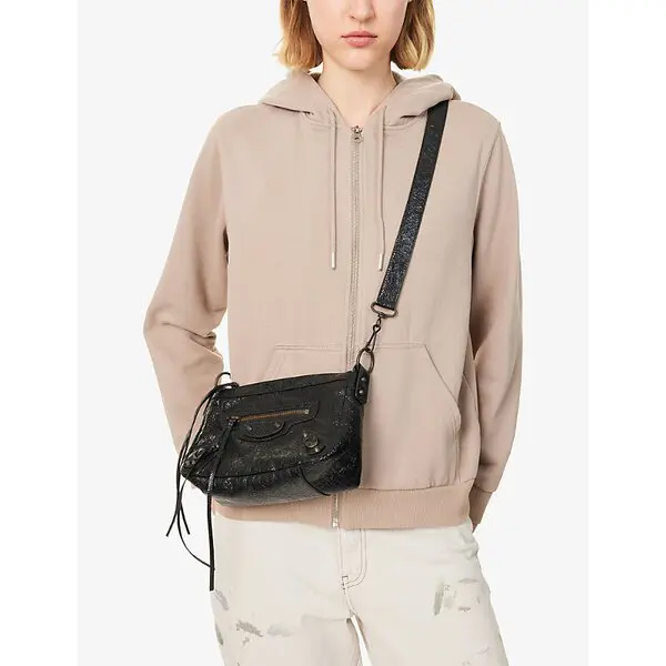 Balenciaga Le City Moto Mini Leather Cross-body Bag - Black