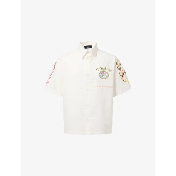 Amiri Vista Poplin Short-sleeve Cotton Shirt - Ivory