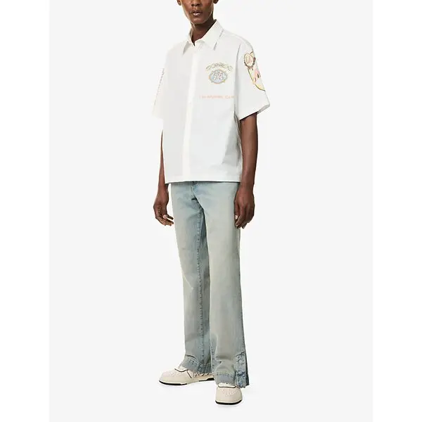 Amiri Vista Poplin Short-sleeve Cotton Shirt - Ivory