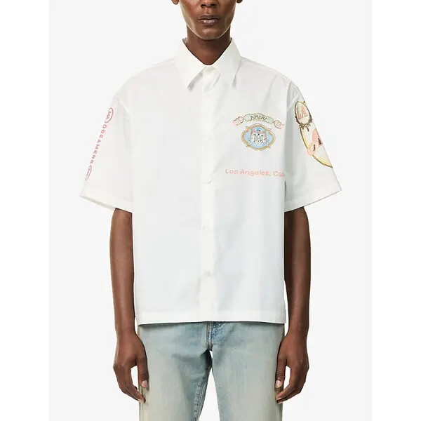 Amiri Vista Poplin Short-sleeve Cotton Shirt - Ivory