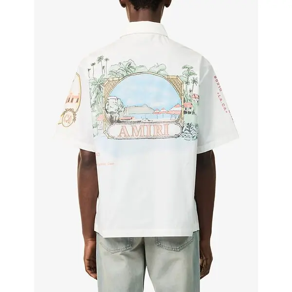 Amiri Vista Poplin Short-sleeve Cotton Shirt - Ivory