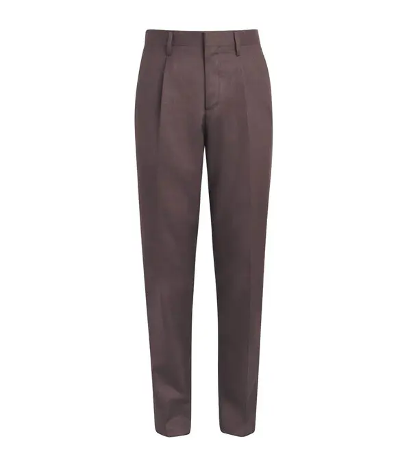 LARDINI Virgin Wool Blend Straight Leg Trousers