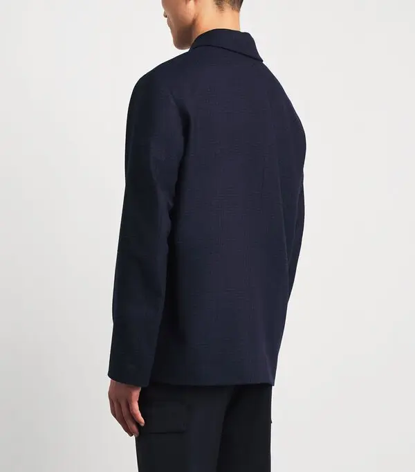 LARDINI Wool-cashmere Check Chore Jacket