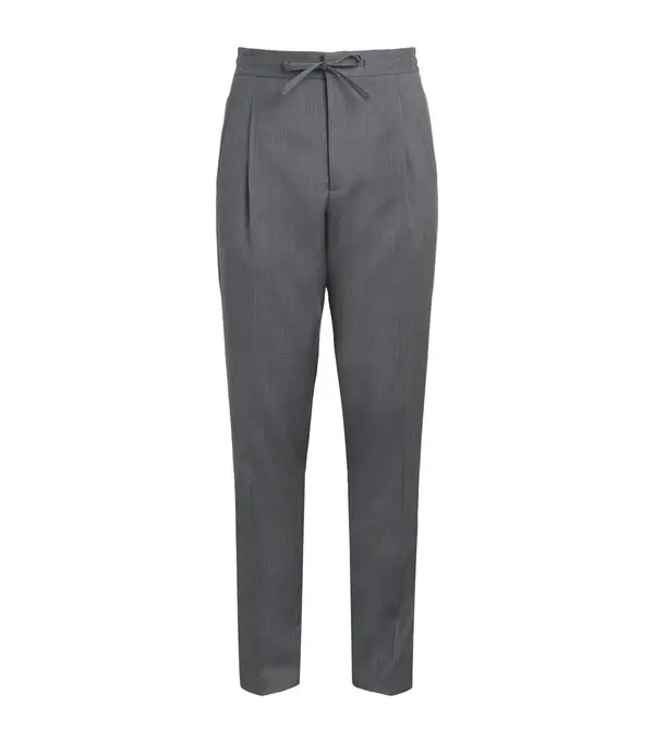 LARDINI Virgin Wool Drawstring Trousers