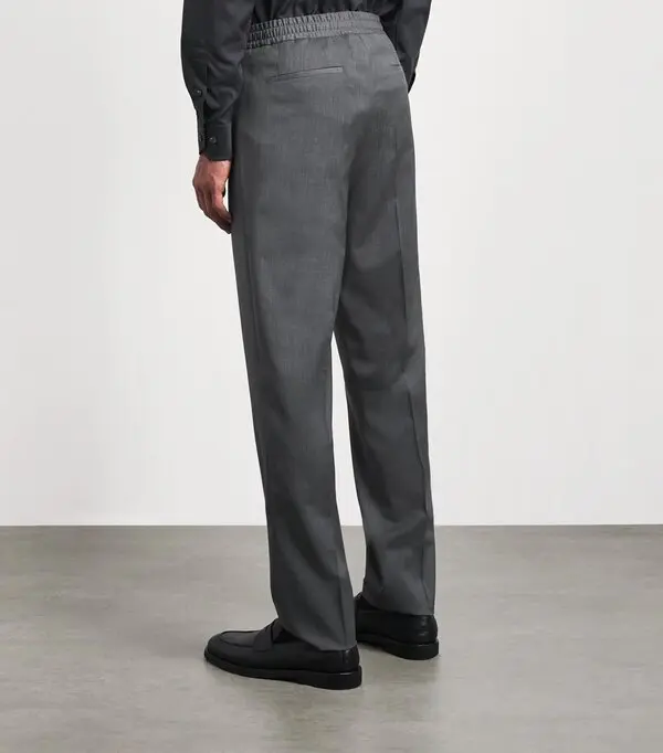 LARDINI Virgin Wool Drawstring Trousers