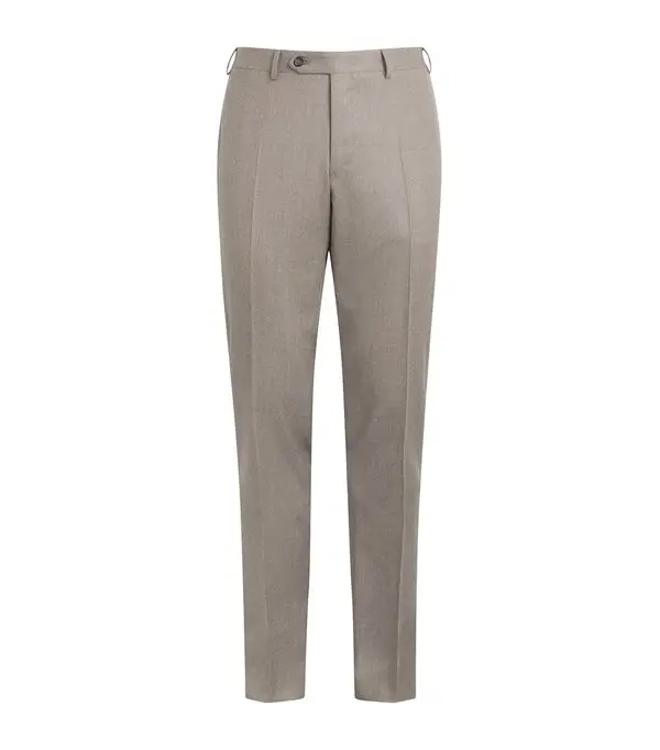 Canali Wool Straight Leg Trousers