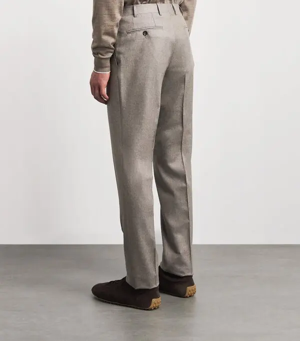 Canali Wool Straight Leg Trousers