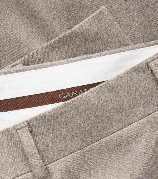 Canali Wool Straight Leg Trousers