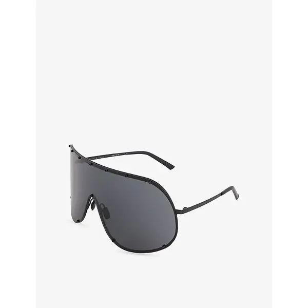Rick Owens Shield Surgical-frame Stainless-steel Sunglasses
