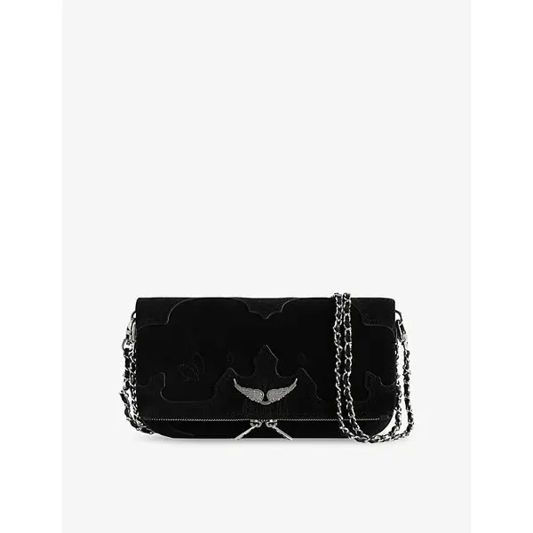 Zadig&Voltaire Rock Western Suede Clutch Bag - Black