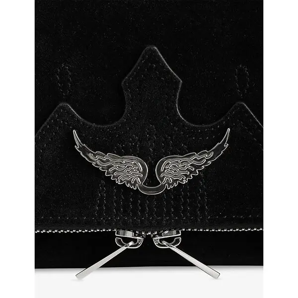 Zadig&Voltaire Rock Western Suede Clutch Bag - Black