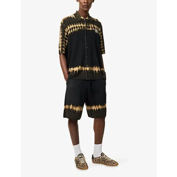 Amiri Ma Patch Tie-dye Wool Knit Shirt