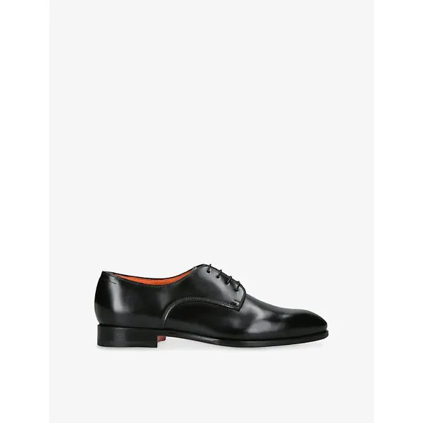 Santoni Adrian Leather Monk Shoes - Black