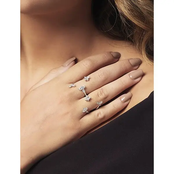 Yeprem Y-conic Snowflake 18ct Gold And 1.59ct Diamond Stackable Ring