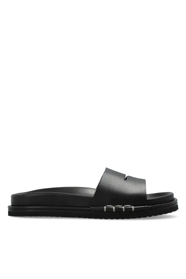 JW Anderson Leather Slides - Black
