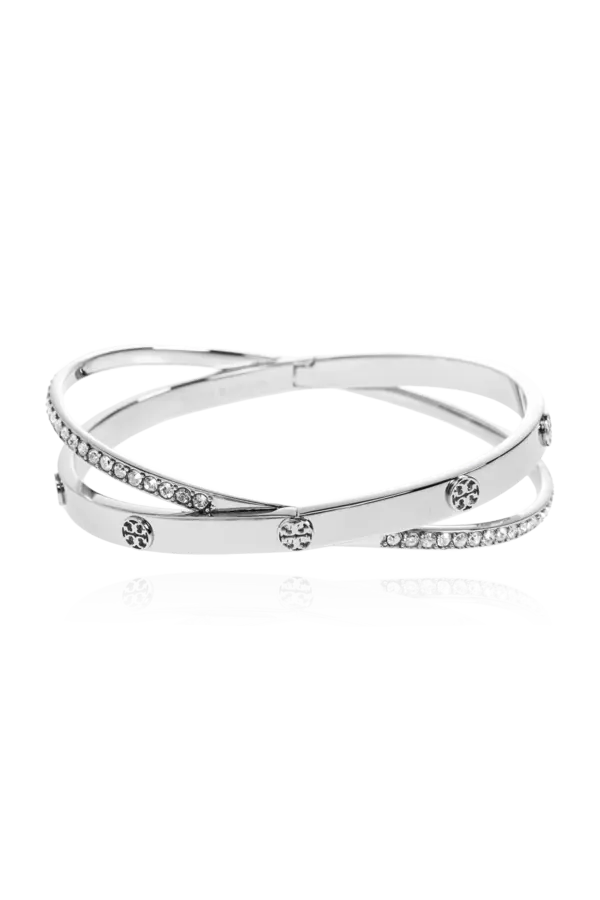 Tory Burch Bracelet With Shimmering Crystals - Silver