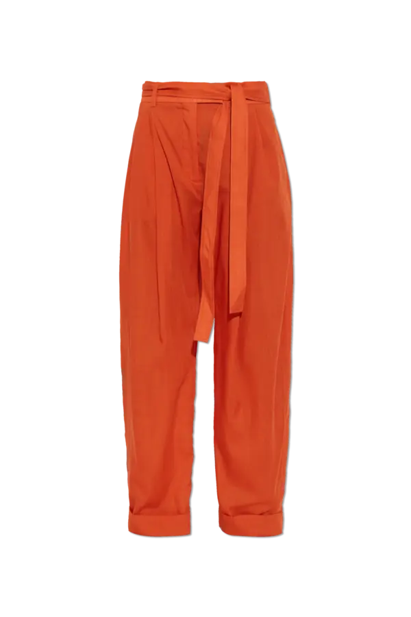 FERRAGAMO Pants With Rolled-up Legs - Orange