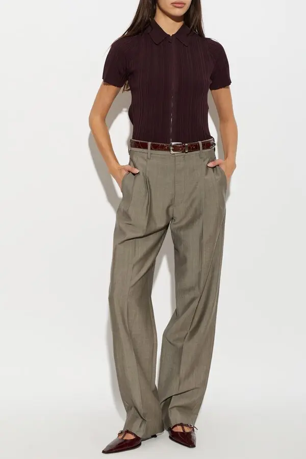 Victoria Beckham Ribbed Cardigan With Short Sleeves