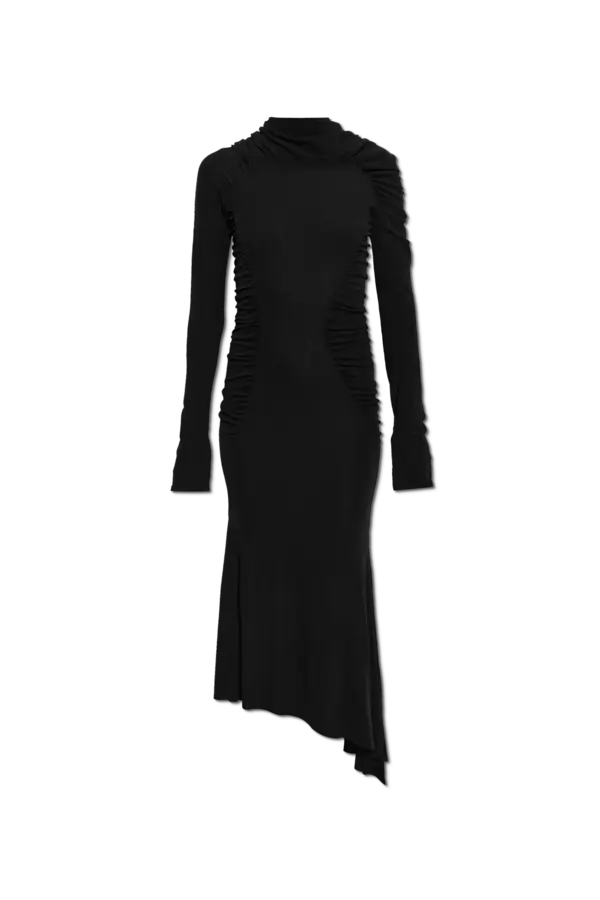 Victoria Beckham Asymmetric Dress With Draping - Black
